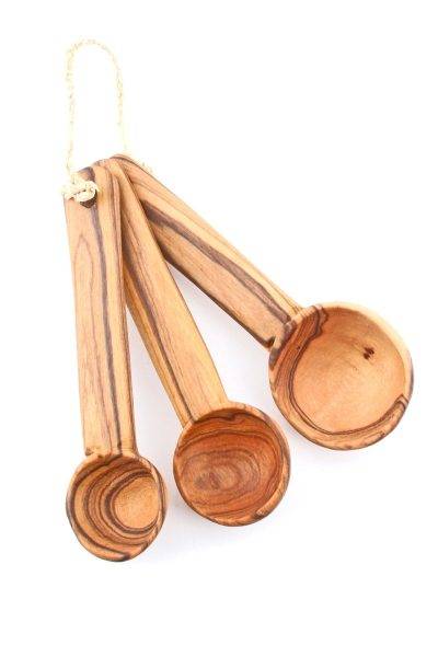 Set Of 3 Wild Olive Wood Measuring Spoons | (+254) 724572514