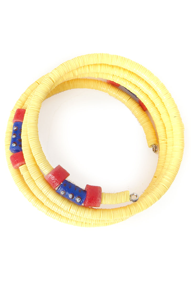 Yellow Phono Disc Coil Bracelet | (+254) 724572514